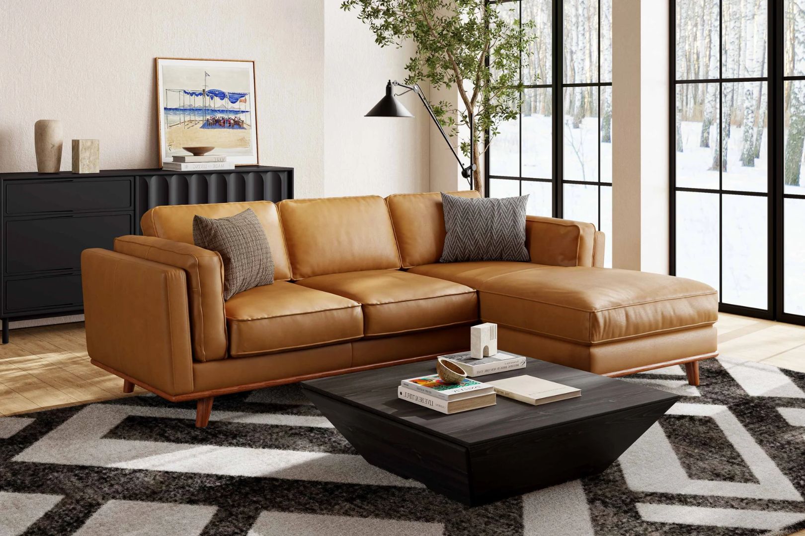 Maestro Leather Sectional Sofa | Hygge™ Leather – Finn & Form | CA